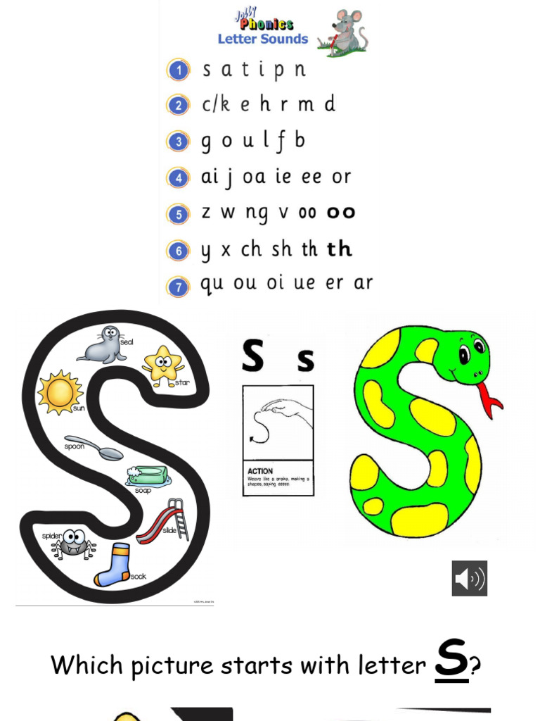 Jolly Phonics Letter S Activities | PDF