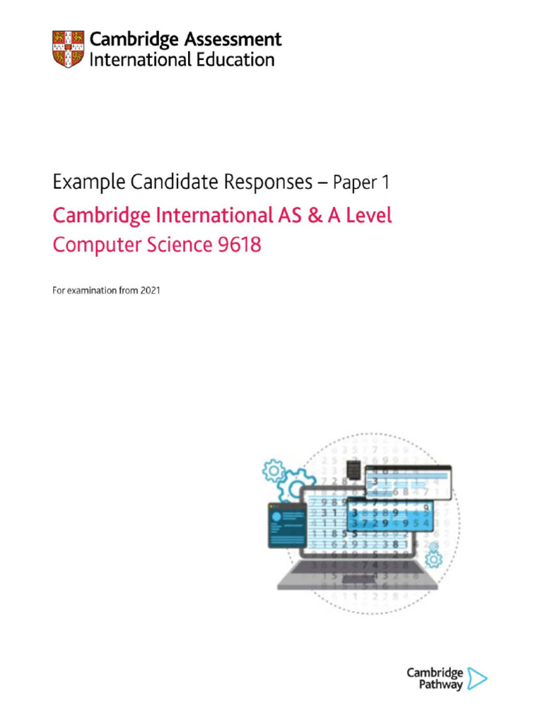 9618 Example Candidate Responses Paper 1 (For Examination From 2021) | PDF