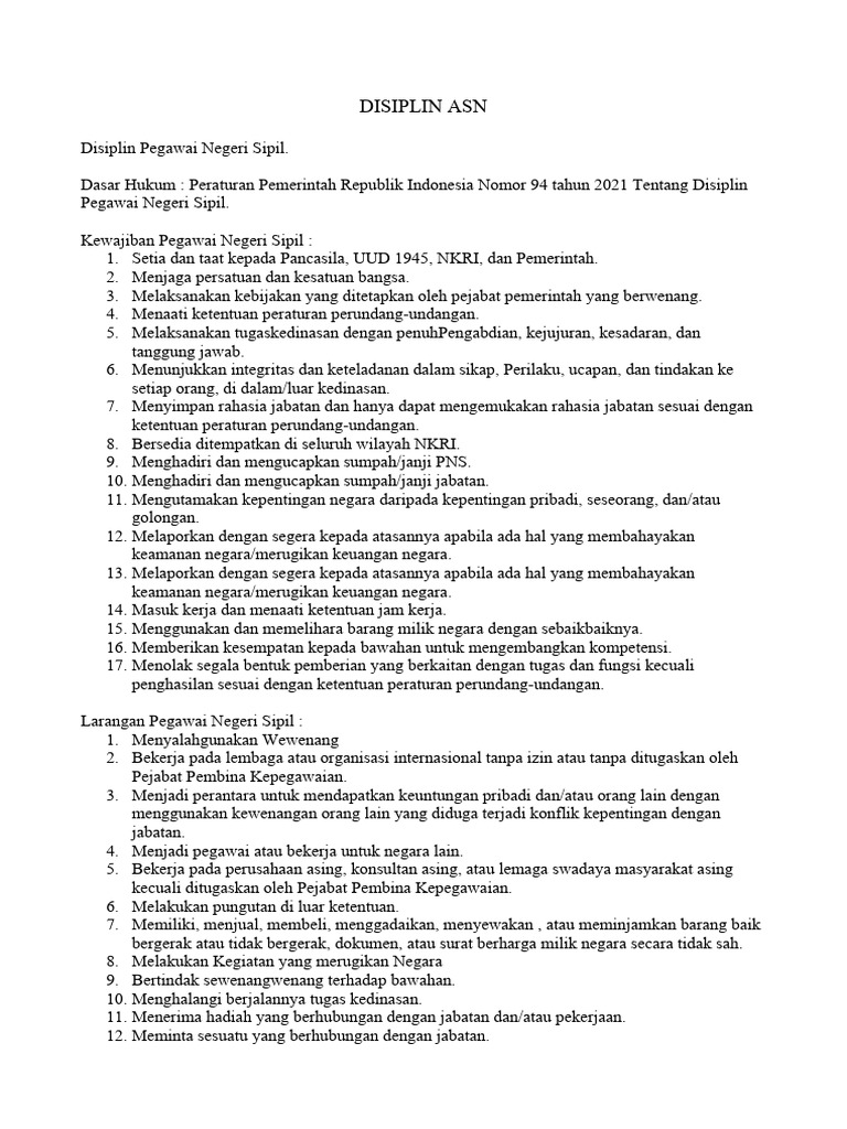Disiplin Asn | PDF