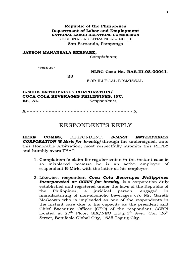 REPLY - PAULE, Et. Al CASE | PDF | Law
