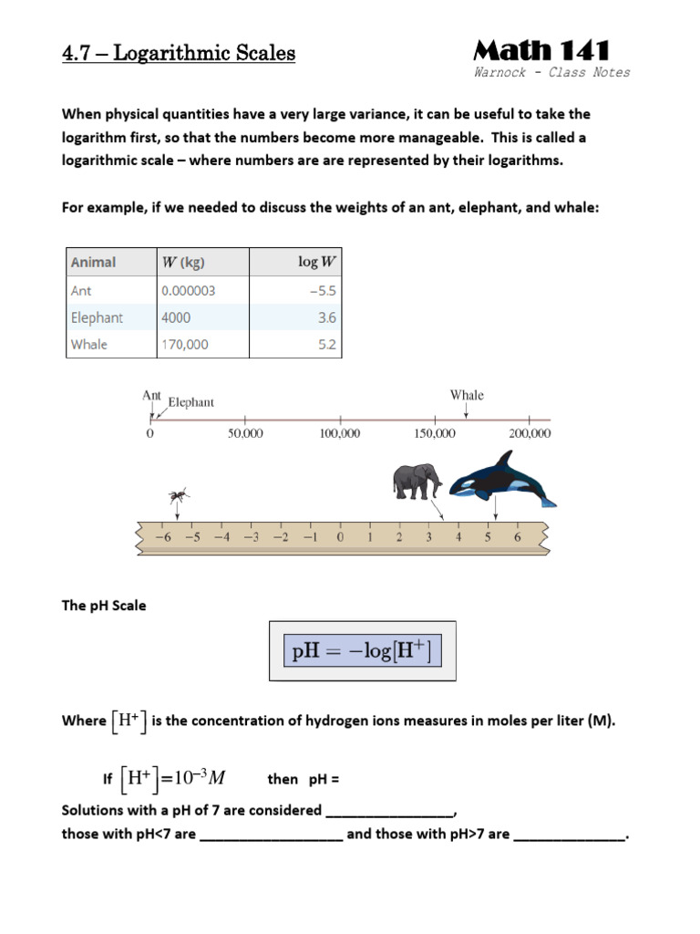 4.7 Logarithmic Scales | PDF | Decibel | Ph
