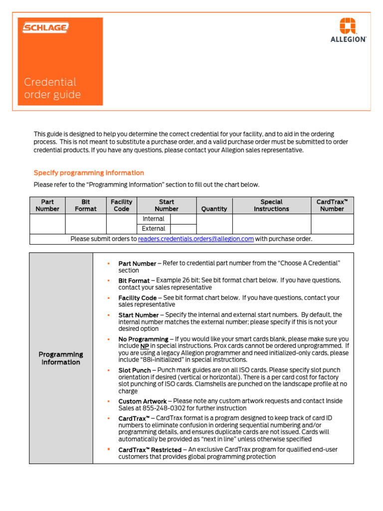 Credentials How-To Order Guide 106654 | PDF
