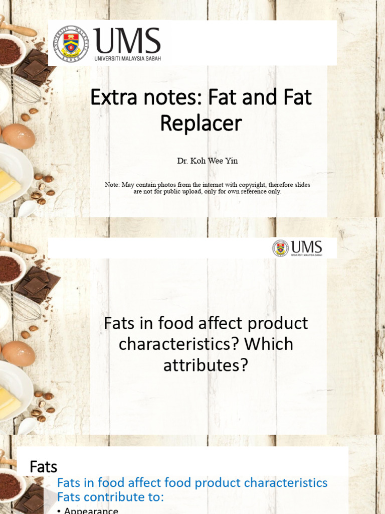 Extra Notes On Fat Replacer 2023.10.31 | PDF