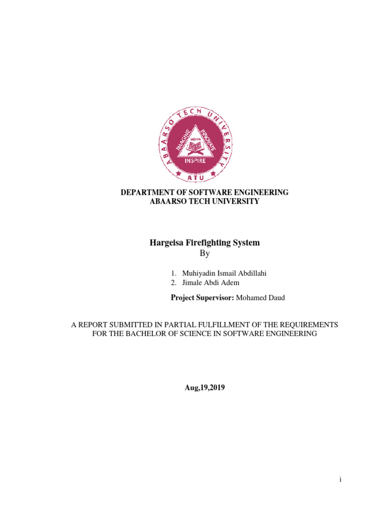 Hargeisa Firefighting System: Department of Software Engineering Abaarso Tech University | PDF ...
