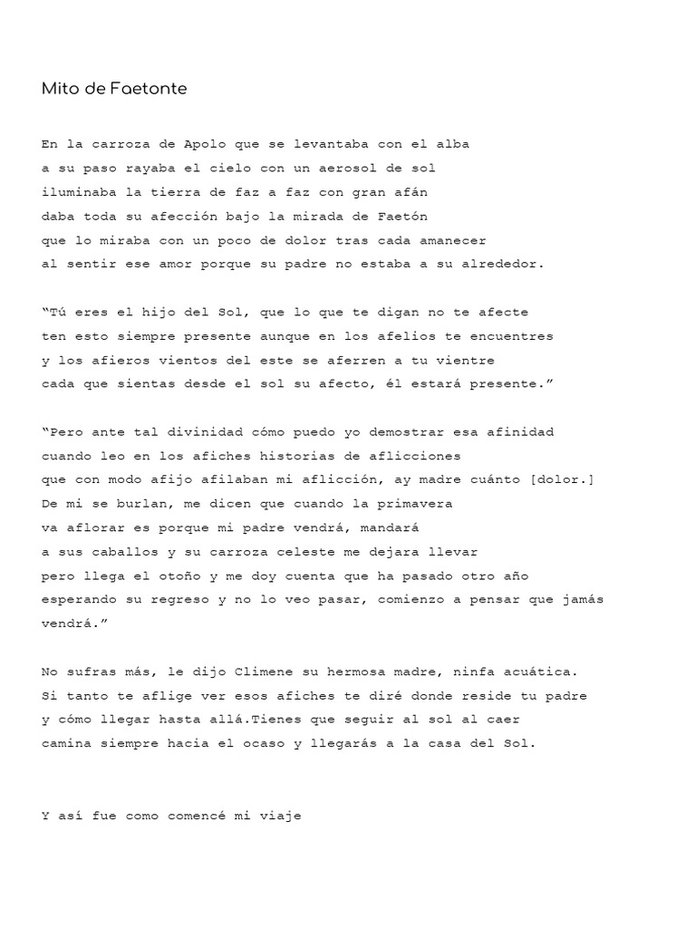 1.1 Mito de Faetonte | PDF