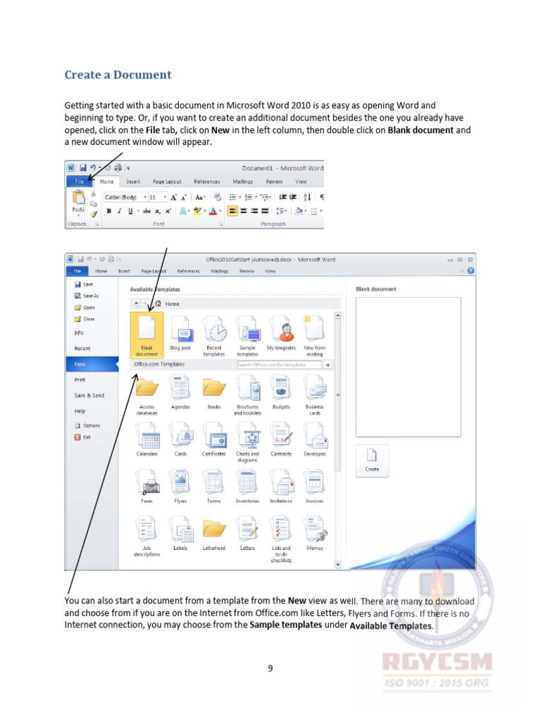 Microsoft Word 2010 Document Guide | PDF