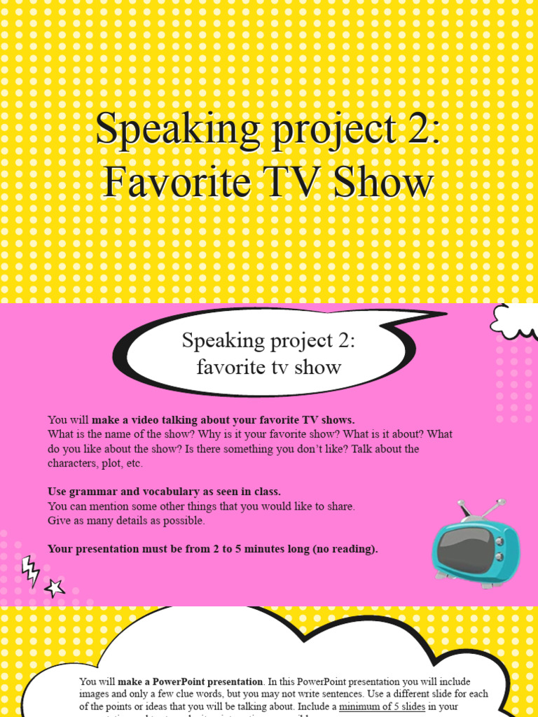 Speaking Project 2 Favorite TV Show For STUDENTS 2 | PDF