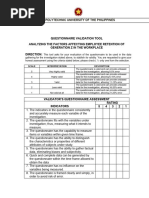 Validation Sheet For Research Questionnaire | PDF