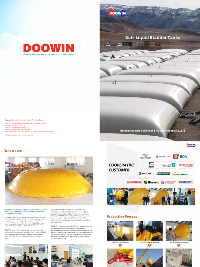 DOOWIN-Bilk Liquid Bladder Tanks | PDF | Water | Firefighting