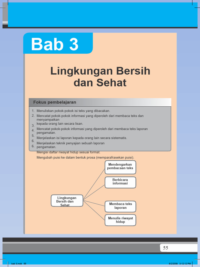 3.materi Ajar PPT B. Indonesia Kelas 6 Pelajaran 3 Bersih Dan Sehat | PDF