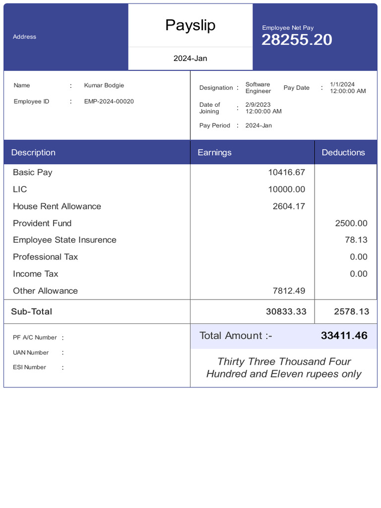 KumarBodgie_6763706845_2024_Jan_payslip | PDF