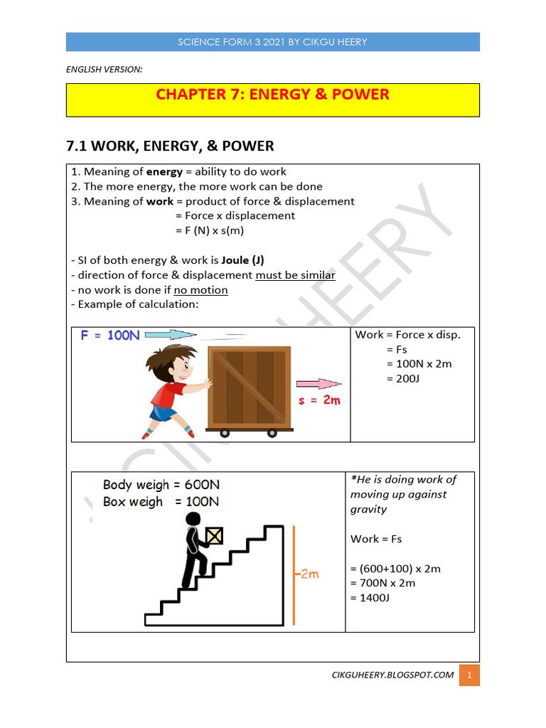 FORM3 Work Energy Power | PDF