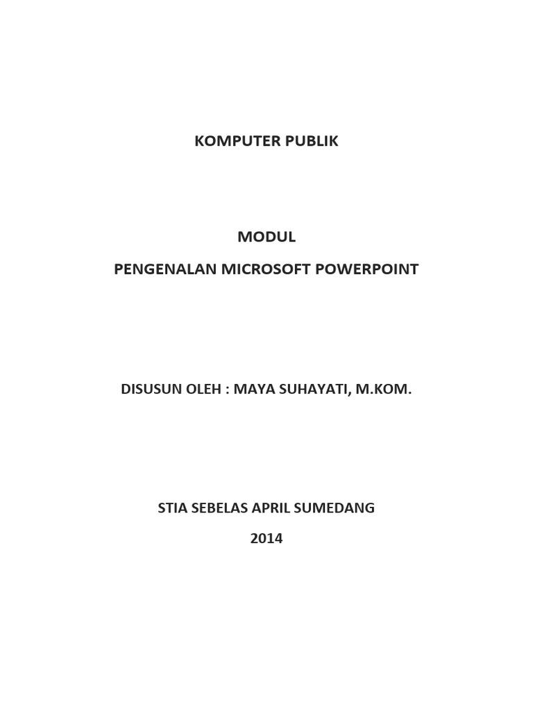 Modul Komputer Publik Powerpoint | PDF | Komputer | Teknologi & Rekayasa
