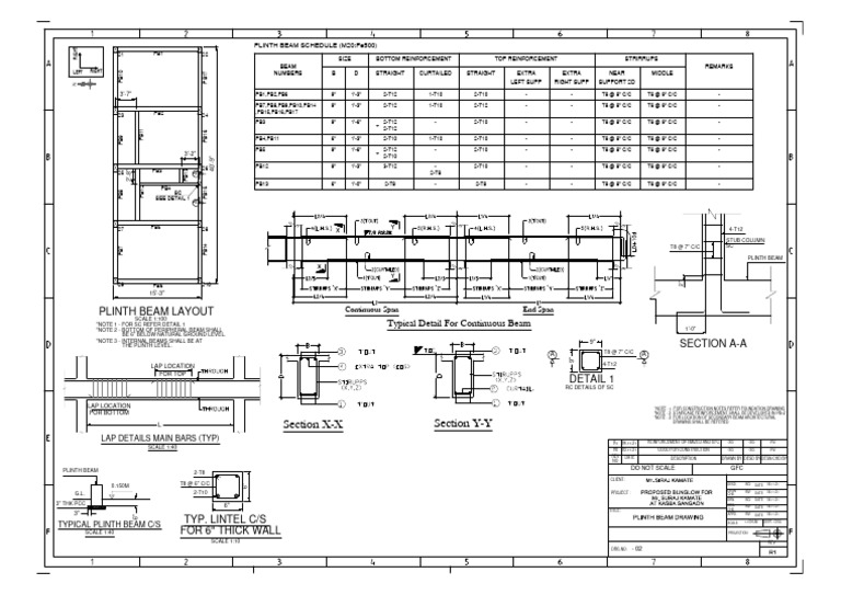 Plinth Beam-Plinth Beam Dwg-r1 | PDF