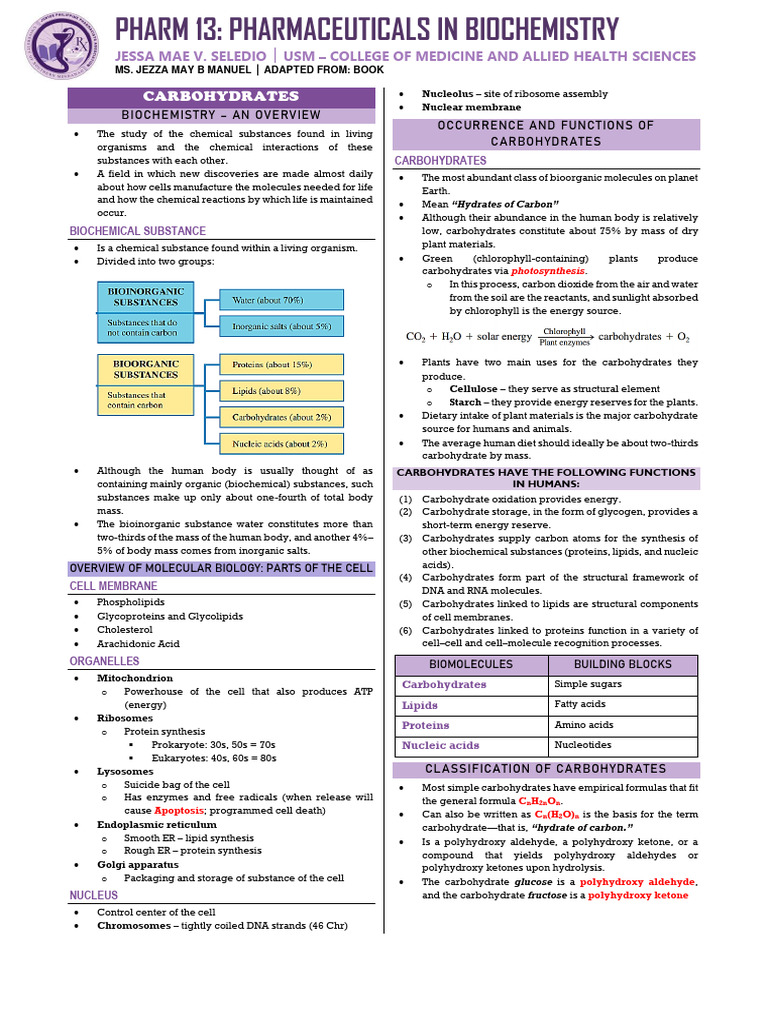 BIOCHEM-TRANS With Additional Protein Topic | PDF | Carbohydrates ...