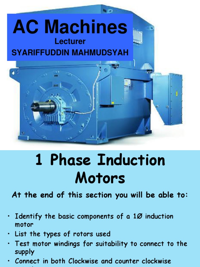 AC Machines Single Phase - PPT (Guntur TTL) | PDF | Electric Motor ...