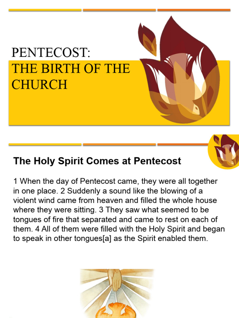 CLE GRADE 8 - Lesson 8 - Pentecost - The Birth of The Church | PDF | Pentecost | Holy Spirit