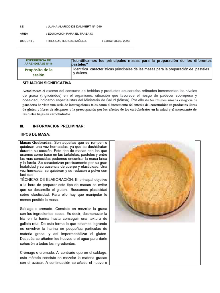 Tipos de Masa | PDF | Panes | Alimentos