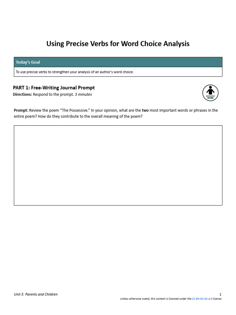 Using Precise Language in Your Analysis STUDENT COPY Ed1.0 | PDF