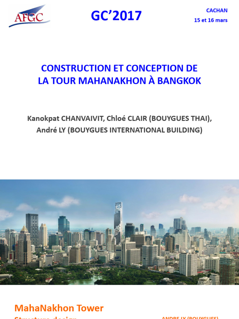Mahanakhon Structural Design Presentation | PDF | Column | Beam (Structure)