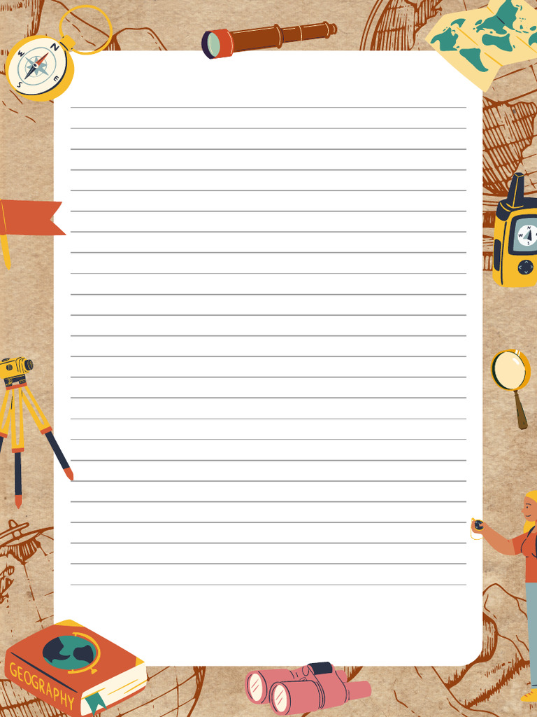 Brown Illustrative Geography Page Border Pdf