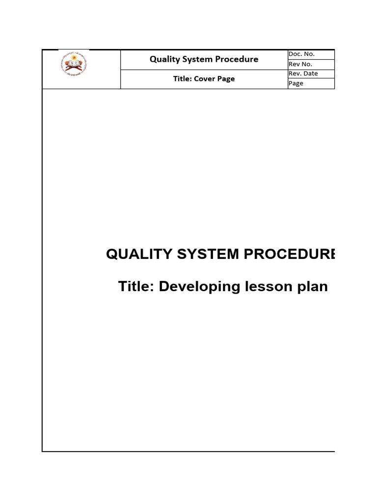 3-QSP-Developing Lesson Plan | PDF | Lesson Plan | Quality Management ...