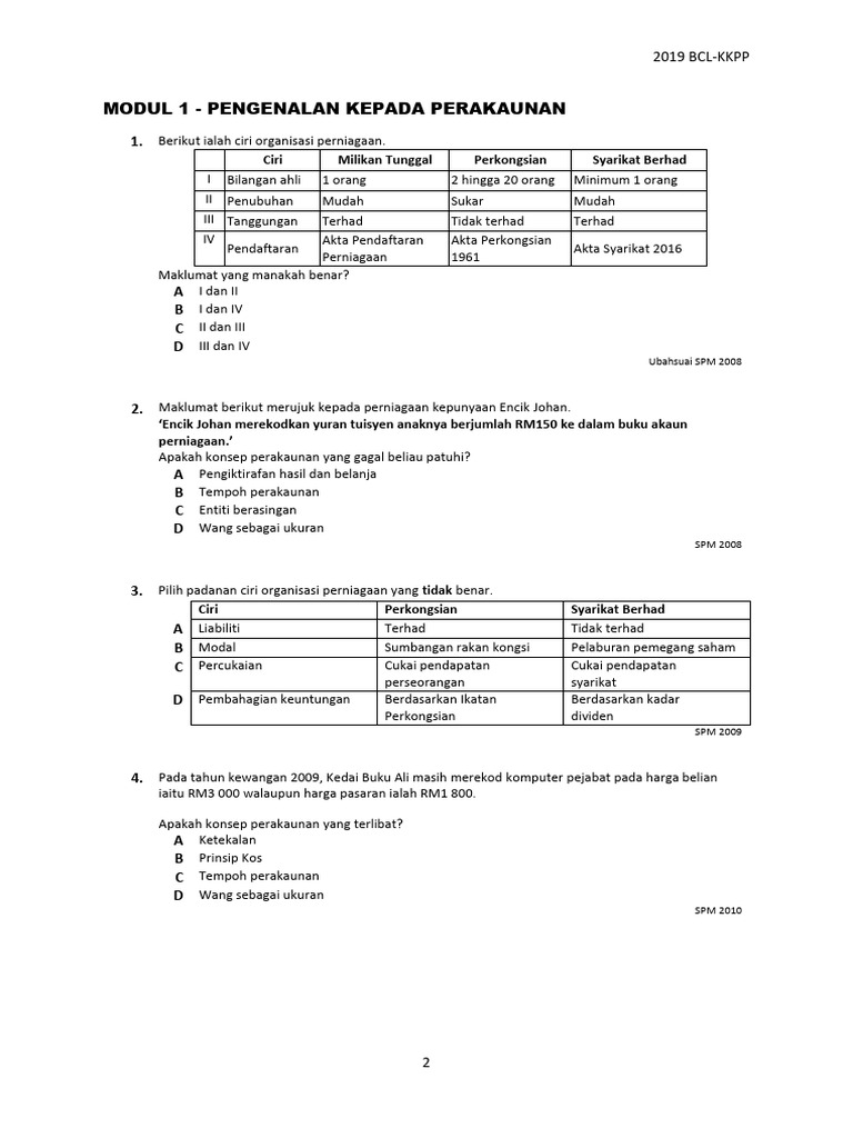 Objektif Bab 1 & 2 | PDF