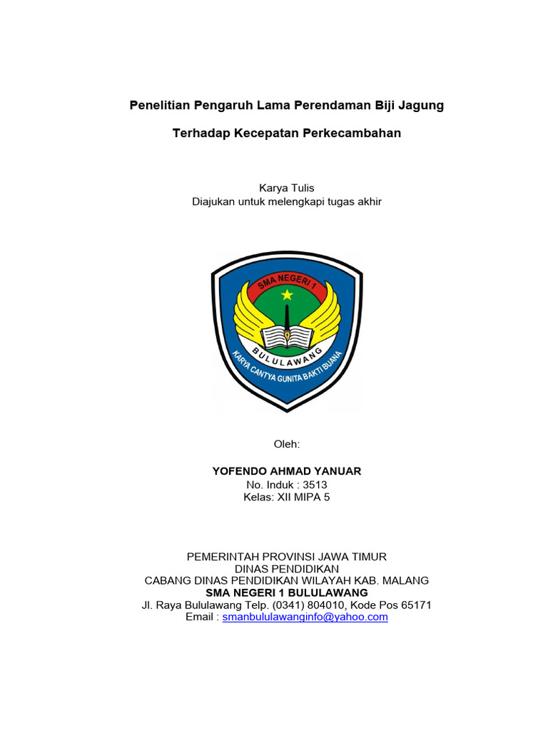 Pengaruh Perendaman Biji Jagung | PDF