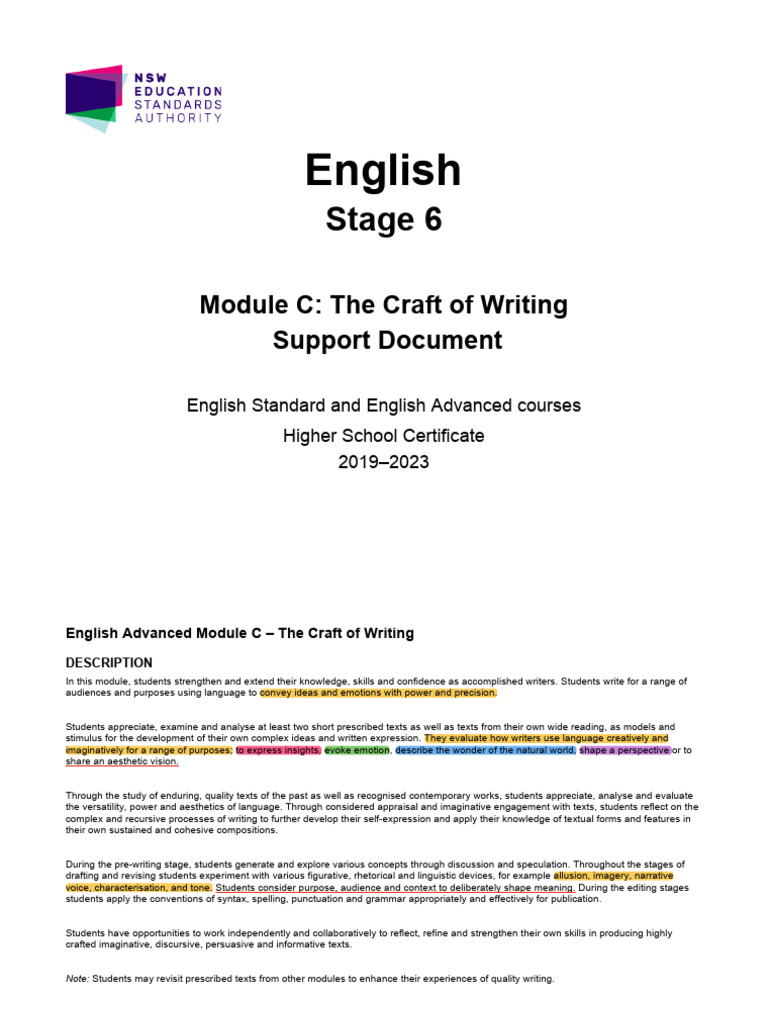 Mod C Syllabus and Prescribed Texts | PDF | Poetry | Essays