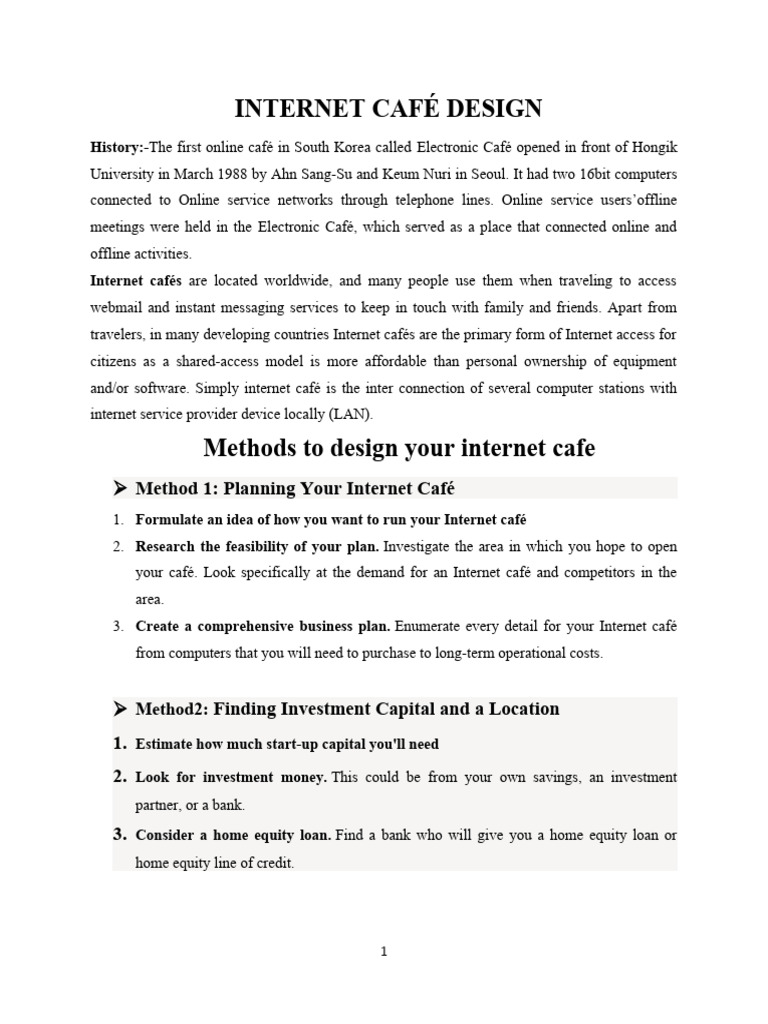 Internet Café Design | PDF