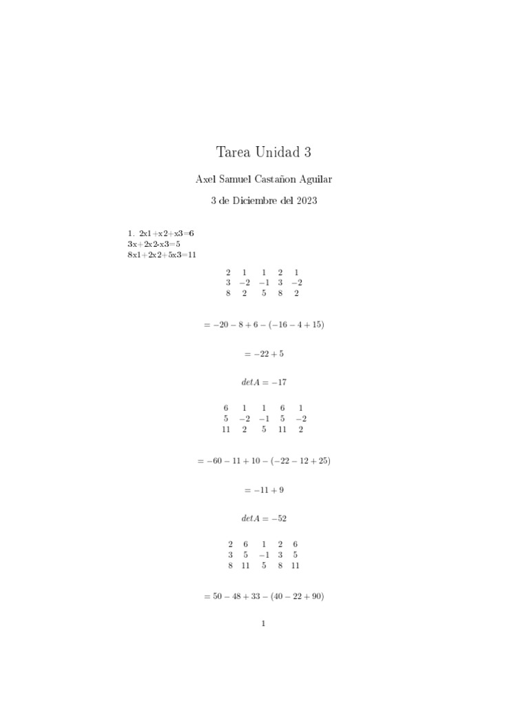 Tarea Algebra Lineal T3 | PDF