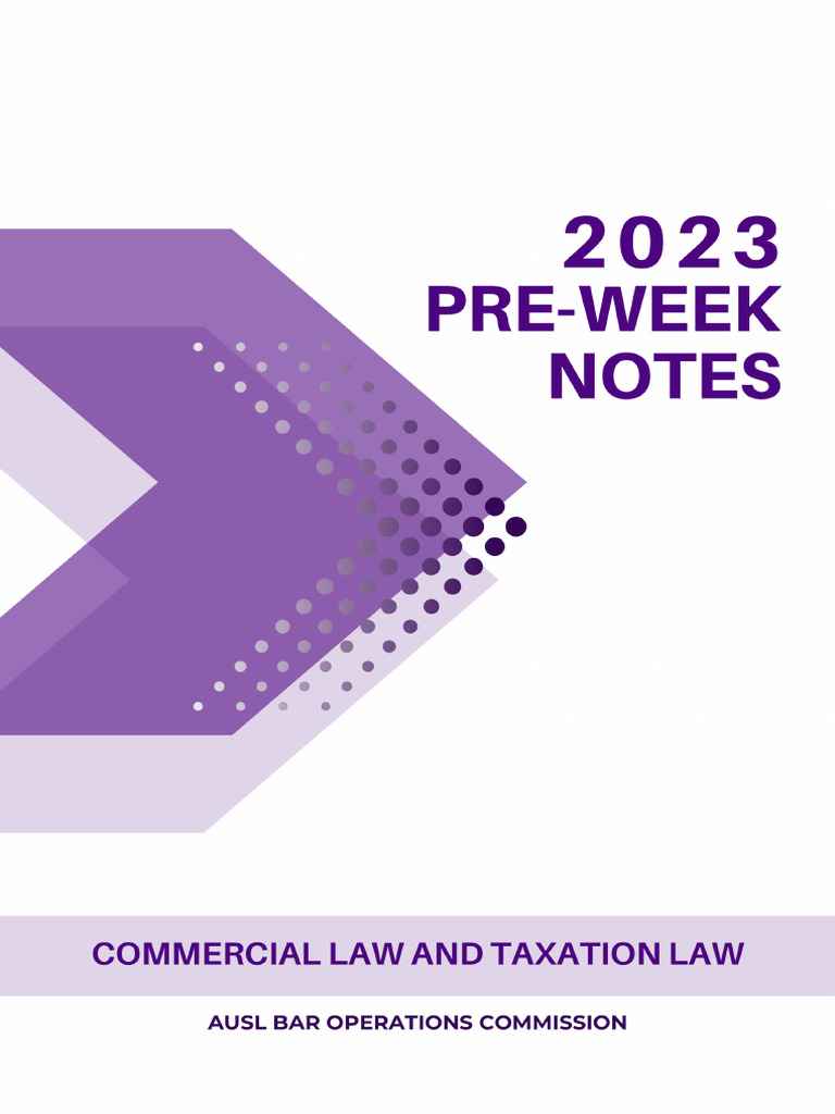 2023 Pre-Week Notes - Part 2 - Commercial Law | PDF | Stocks ...