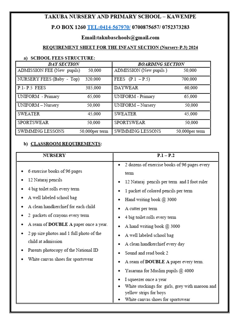 Requirement Sheet | PDF