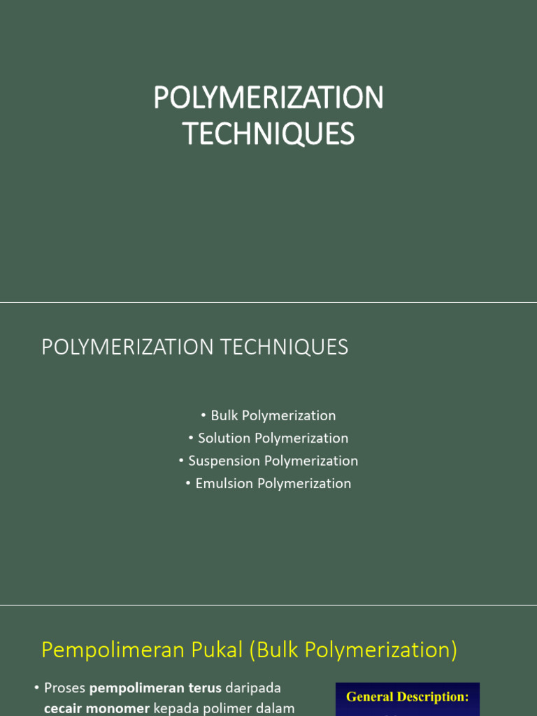 Polymerization Techniques | PDF