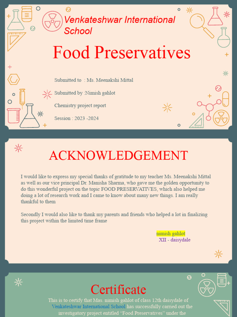 Preservatives (1) (5) | PDF | Food Preservation | Chemistry