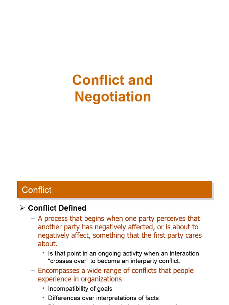 Conflict + Negotiation | PDF | Negotiation | Bargaining