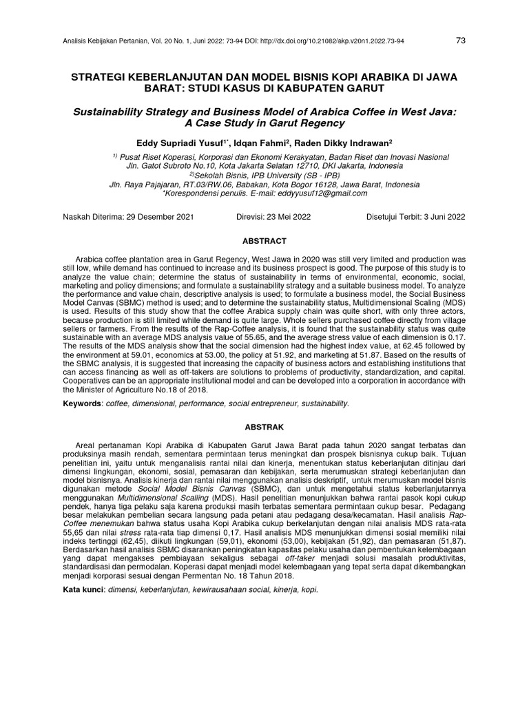 5-CE SNS - FINAL-242-Strategi Bisnis Kopi Arabika-Terbit Juni 2022 (Edit180522) - Edit ESY | PDF