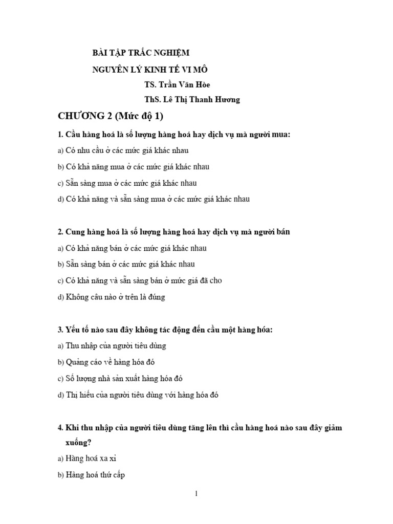 Bai TP TRC Nghim Nguyen Ly Kinh T Vi Mo | PDF