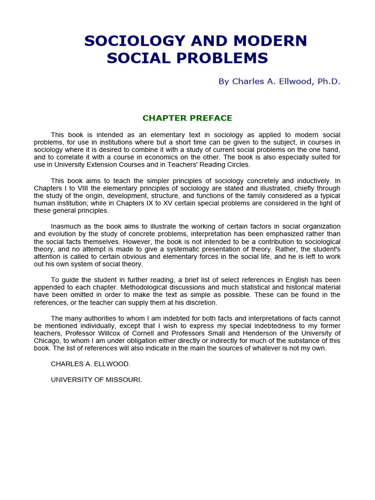 Sociology and Modern Social Problems | PDF