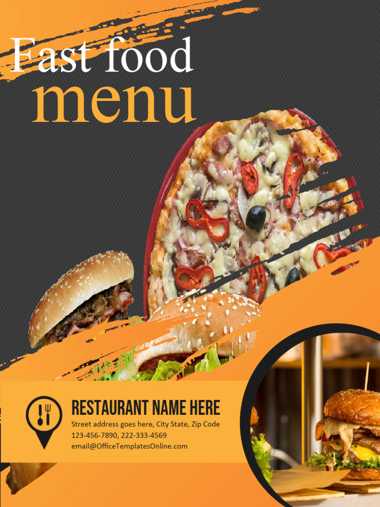 Fast Food Menu Sample Template | PDF