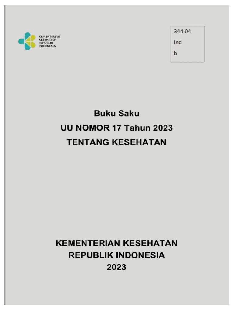 Kemenkes Buku Saku Uu 17 TH 2023 | PDF