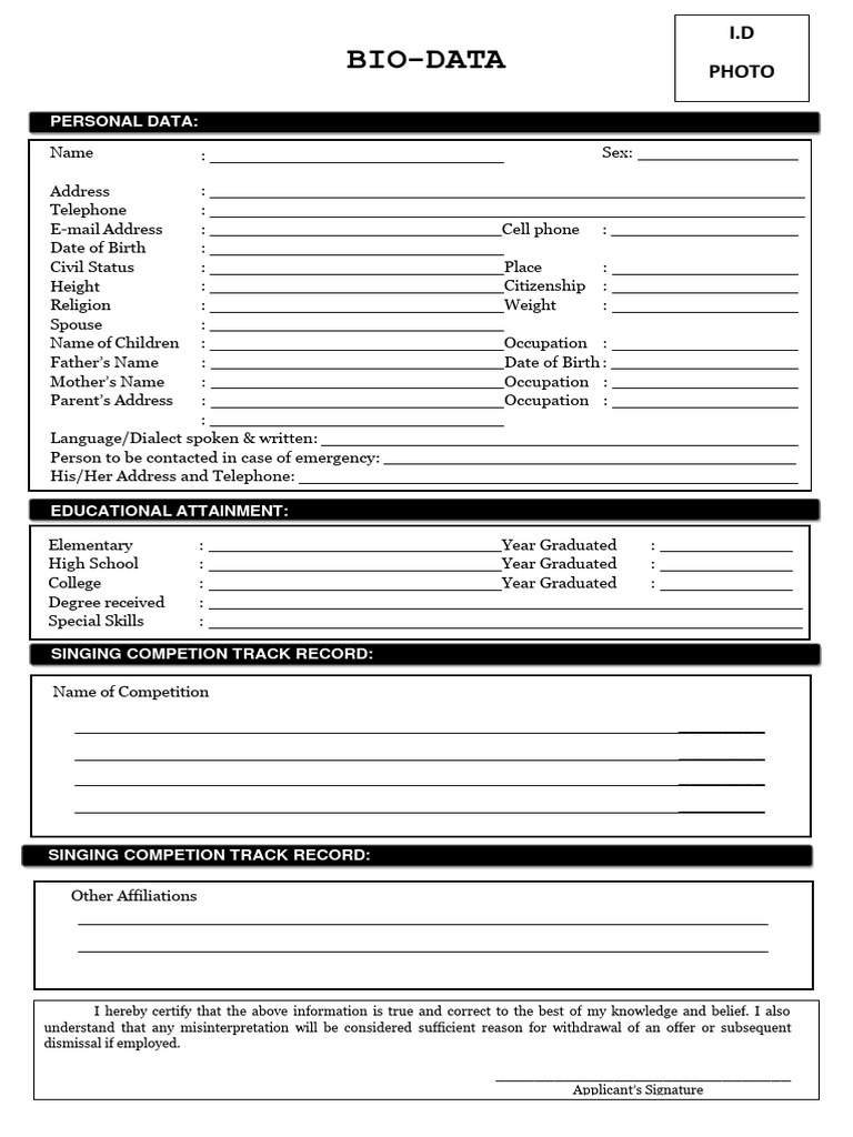 Bio Data | PDF