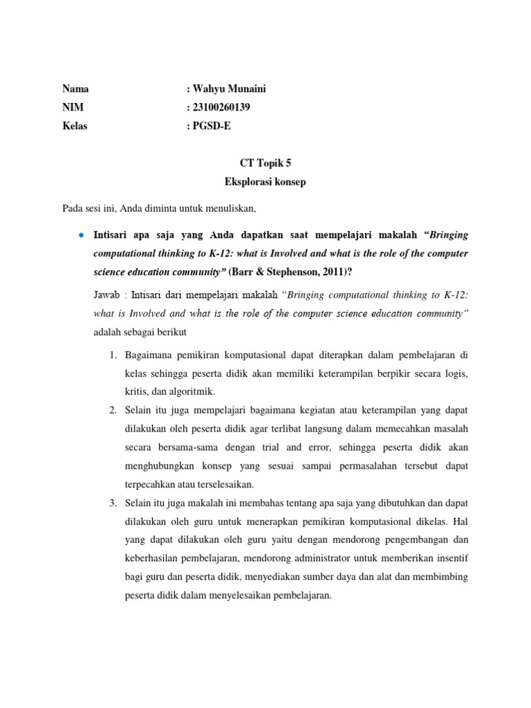 T5 - Wahyu Munaini (139) - EKSPLORASI KONSEP | PDF