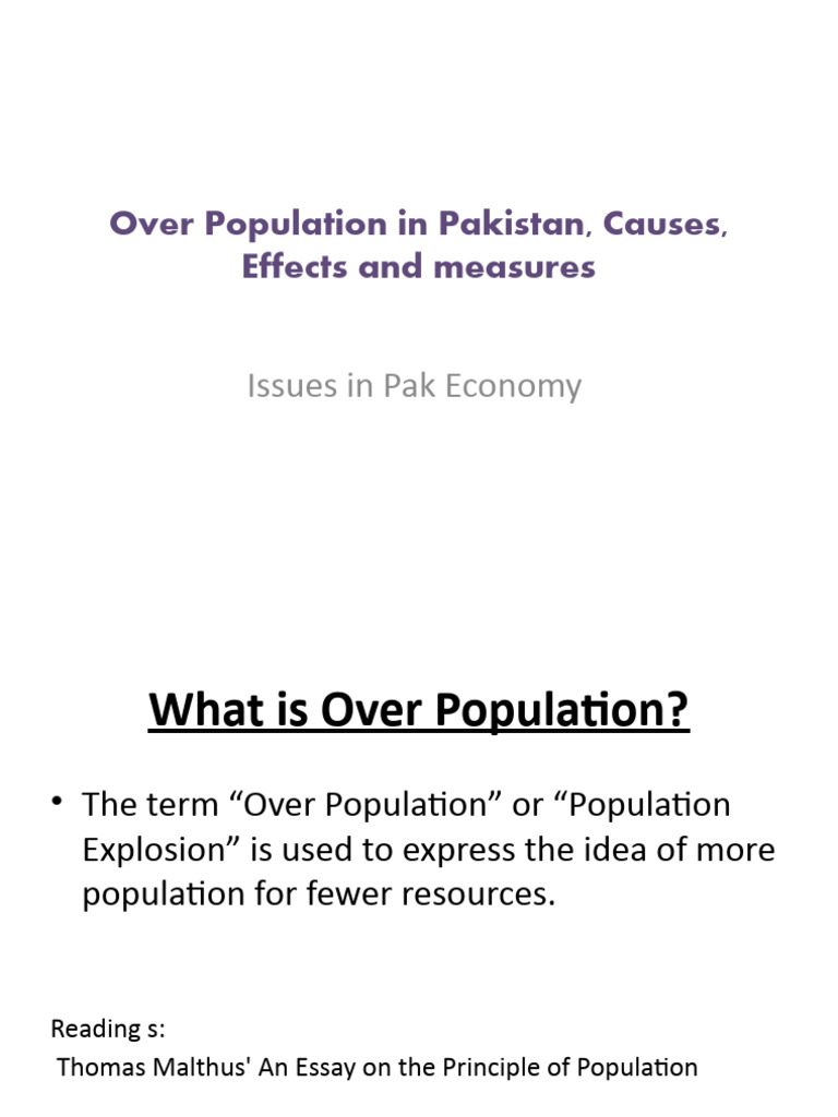 Over Population in Pakistan, Causes, Effects | PDF | Economic Growth ...