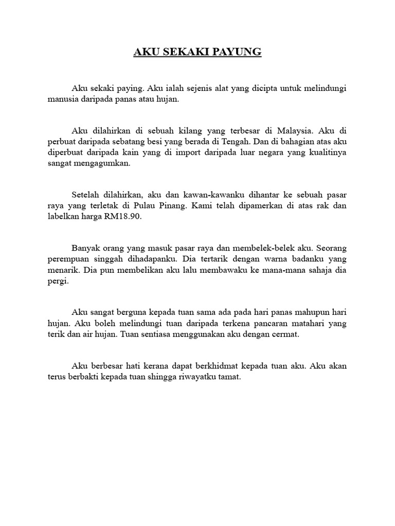 Aku Sekaki Payung | PDF