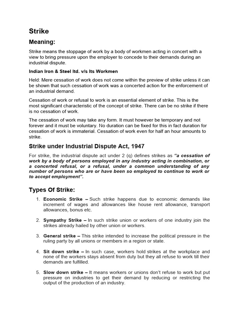 Strike | PDF | Strike Action | Employment