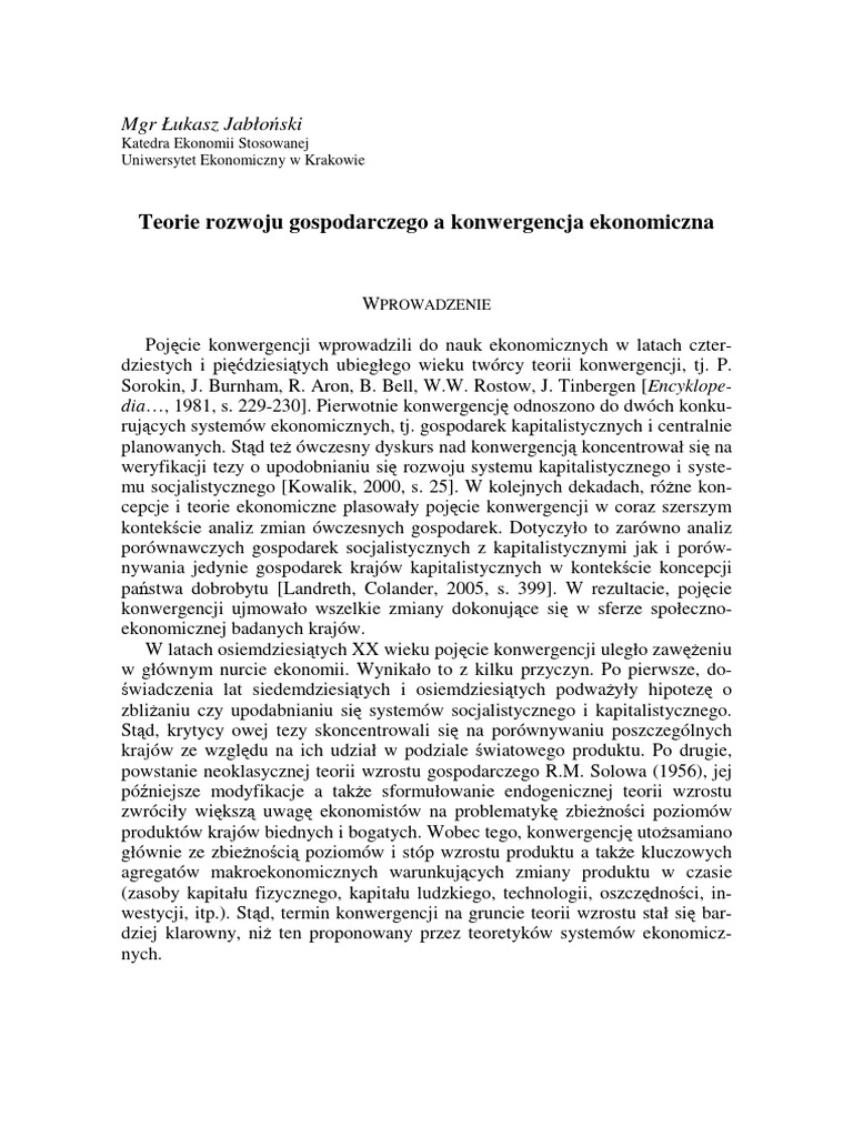 teorie-rozwoju-gospodarczego-1 | PDF