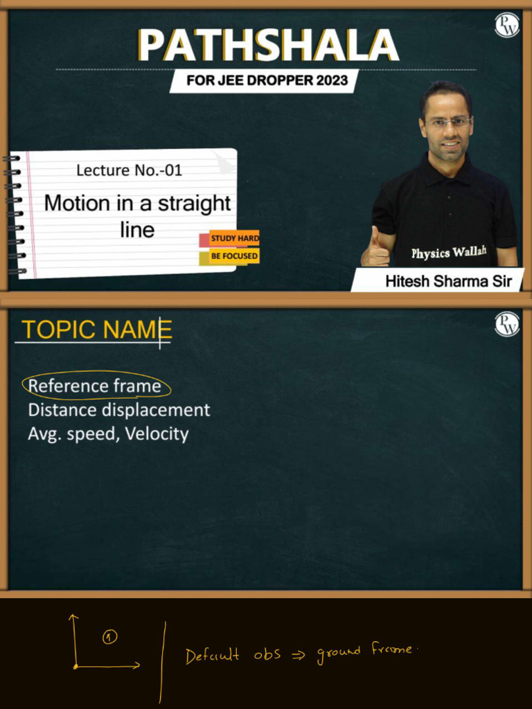 Motion in Straight Line Class Notes | PDF