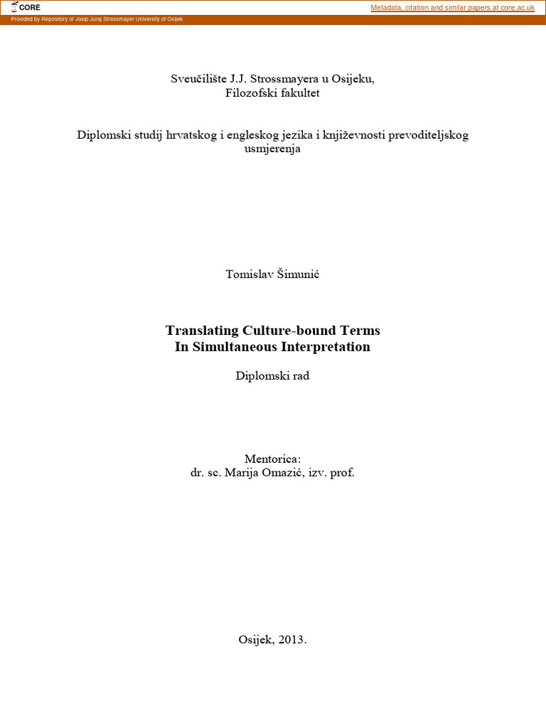 Culture Bound Words Simultaneous Interpreting | PDF | Translations | Language Interpretation