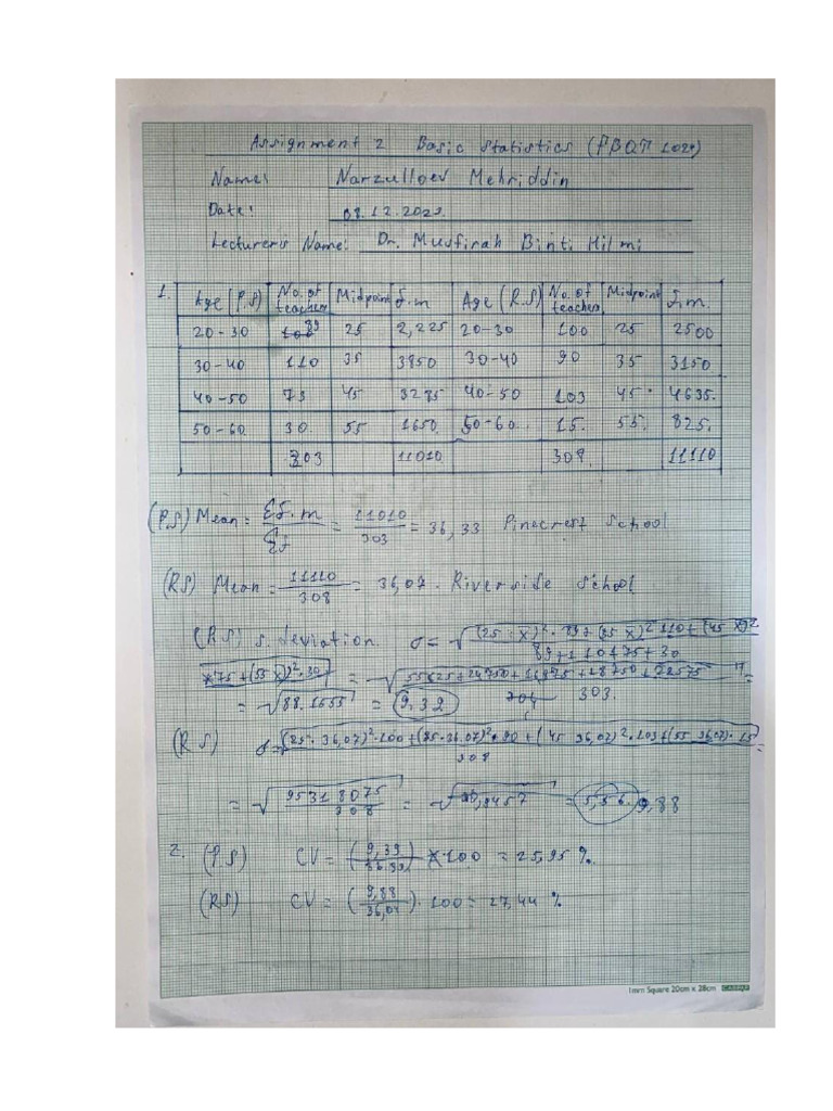 Basic Statistics A2 | PDF